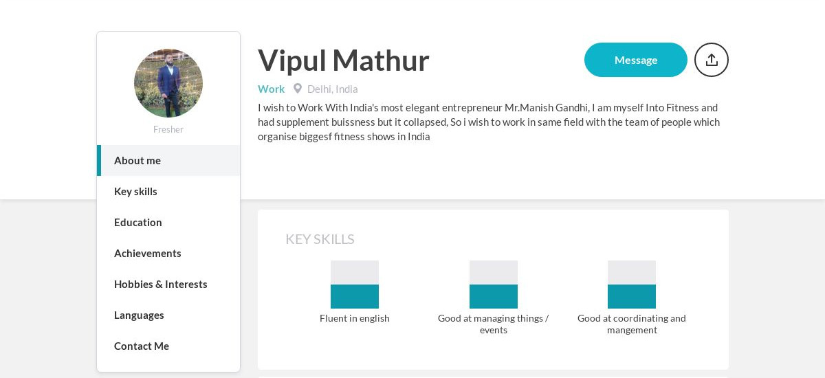 Vipul Mathur Online Resume | CraftmyCV