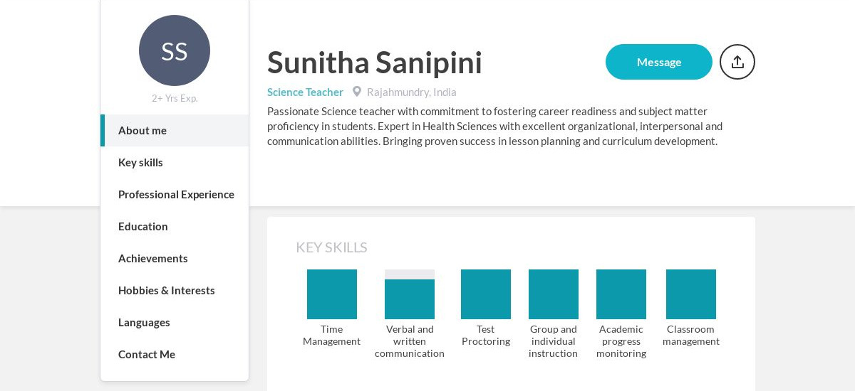 Sunitha Sanipini Online Resume | CraftmyCV
