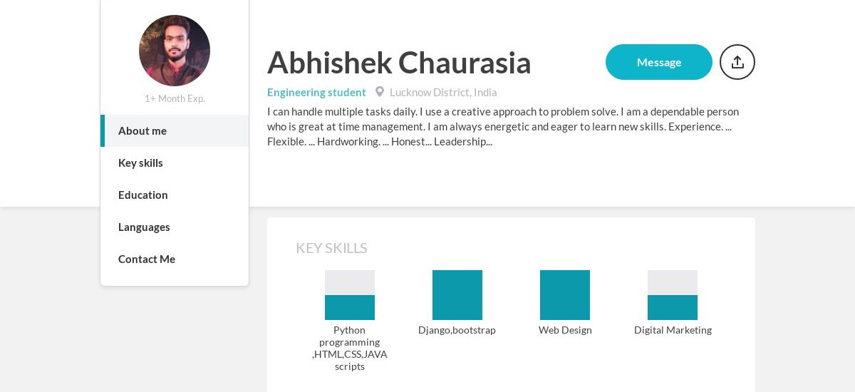 Abhishek Chaurasia Online Resume | CraftmyCV
