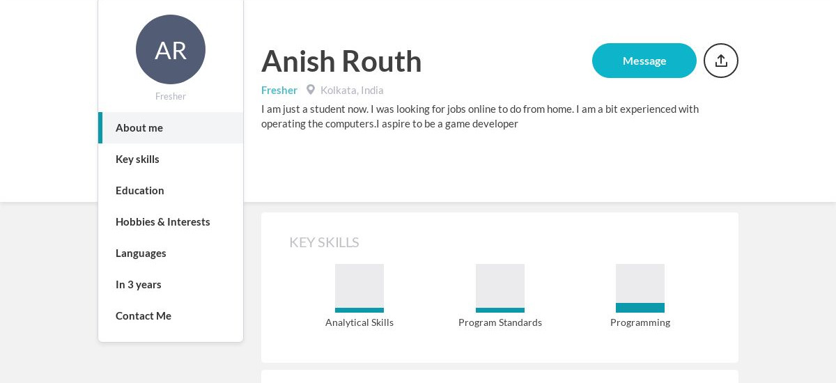 Anish Routh Online Resume | CraftmyCV