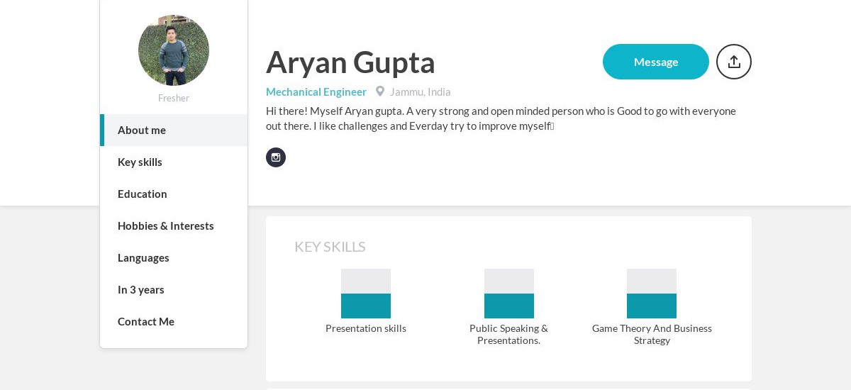 Aryan Gupta Online Resume | CraftmyCV