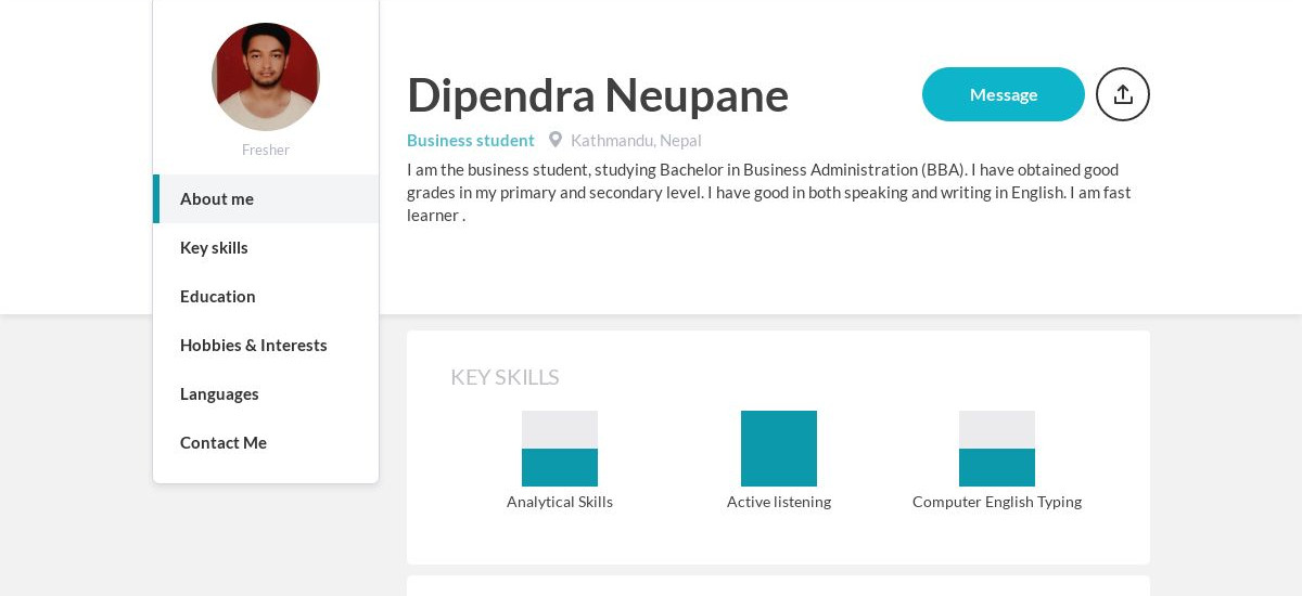 Dipendra Neupane Online Resume | CraftmyCV