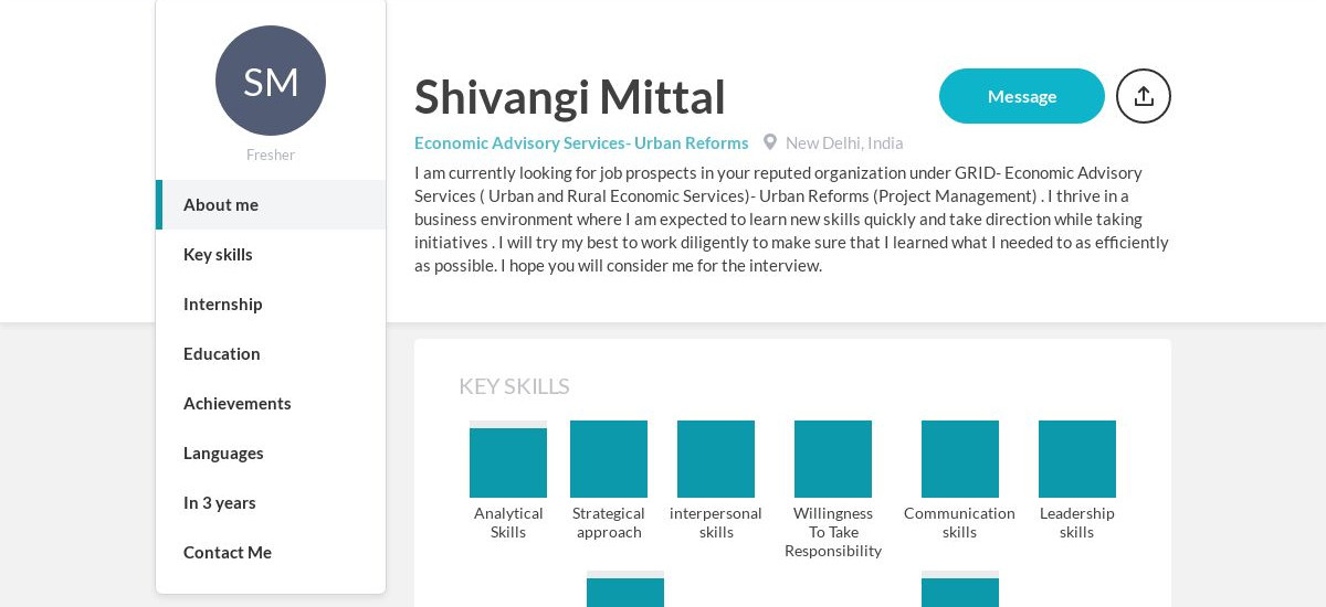 Shivangi Mittal Online Resume | CraftmyCV