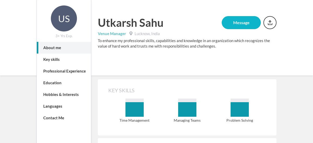 Utkarsh Sahu Online Resume | CraftmyCV