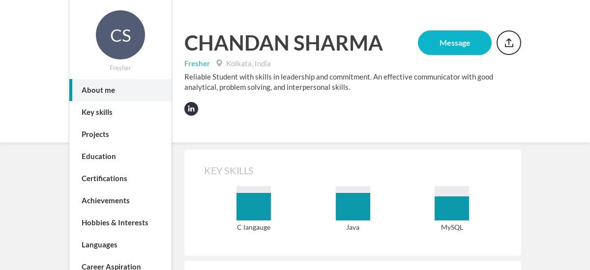 CHANDAN SHARMA Online Resume | CraftmyCV