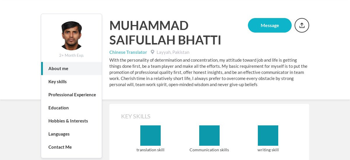 MUHAMMAD SAIFULLAH BHATTI Online Resume | CraftmyCV