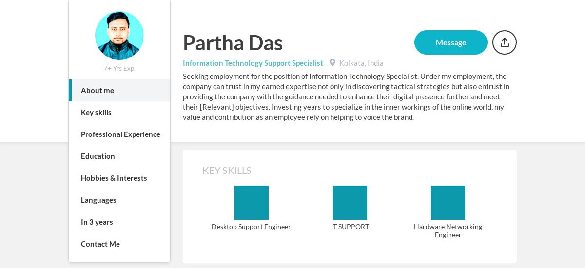 Partha Das Online Resume | CraftmyCV