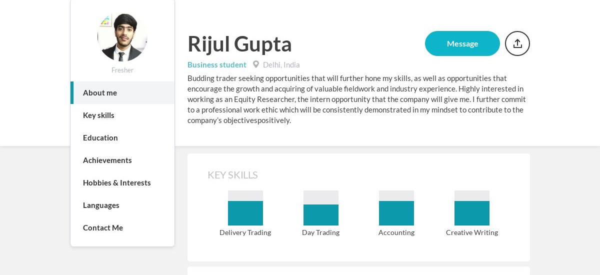 Rijul Gupta Online Resume | CraftmyCV