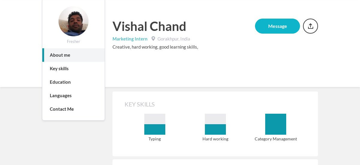 Vishal Chand Online Resume | CraftmyCV