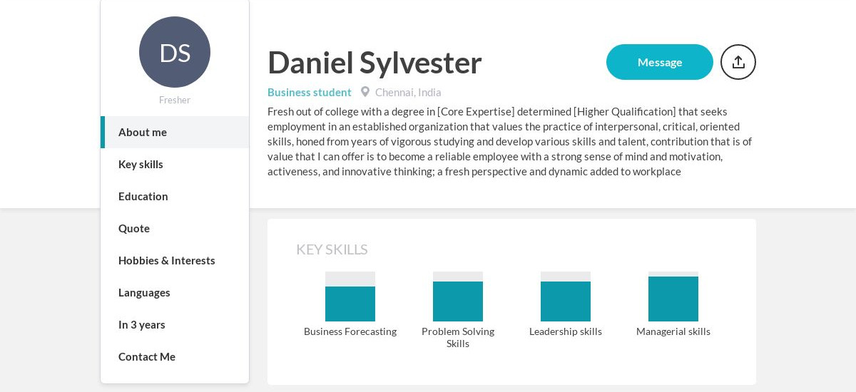 Daniel Sylvester Online Resume | CraftmyCV