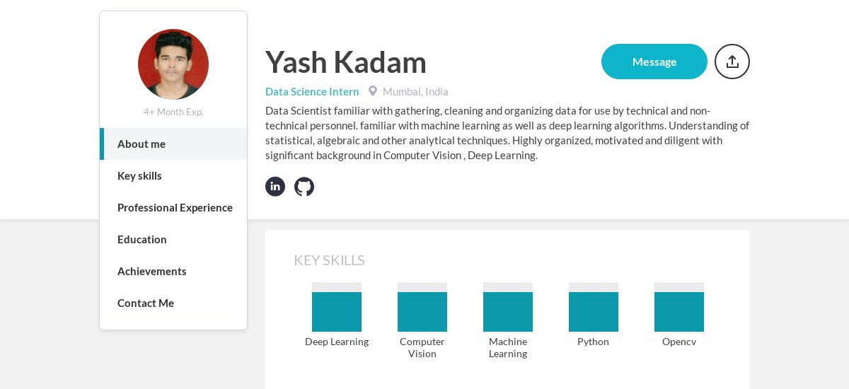 Yash Kadam Online Resume | CraftmyCV