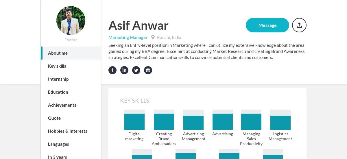 Asif Anwar Online Resume | CraftmyCV