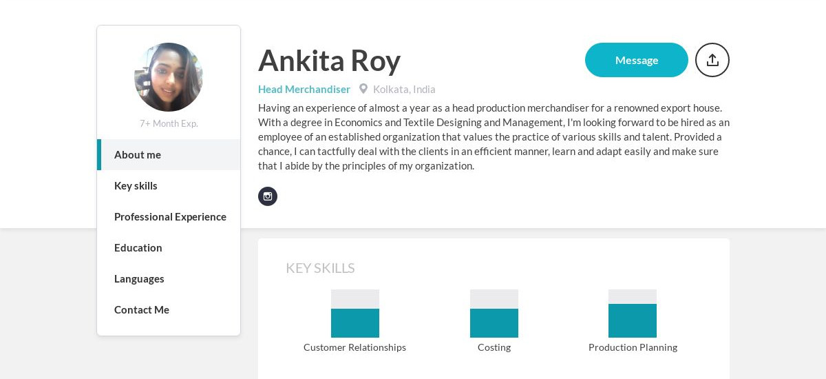 Ankita Roy Online Resume | CraftmyCV