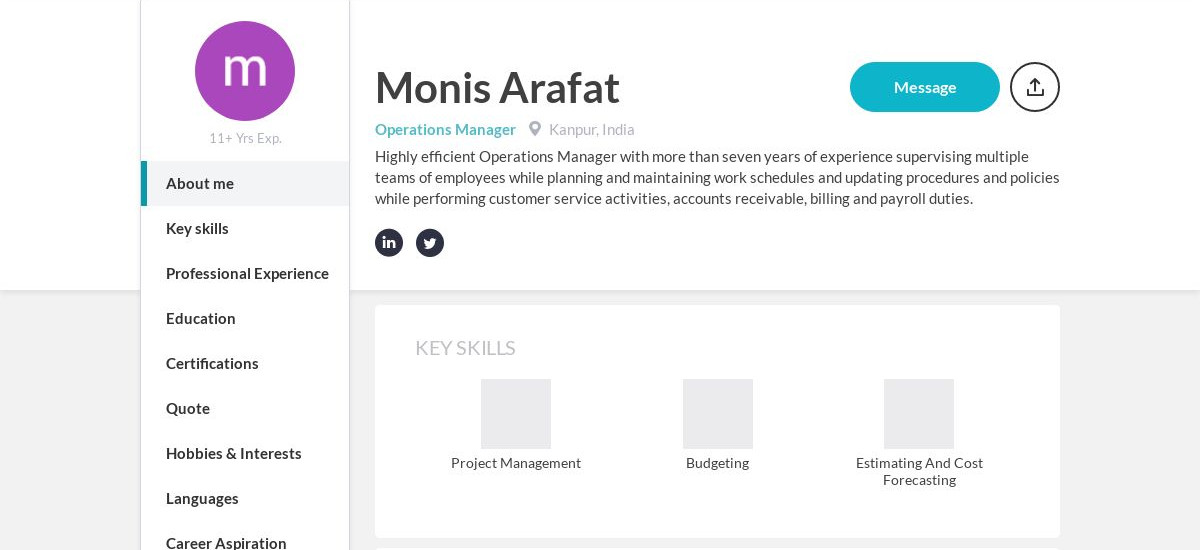 Monis Arafat Online Resume | CraftmyCV
