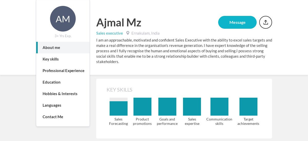 Ajmal Mz Online Resume | CraftmyCV Ajmal Mz Online Resume | CraftmyCV