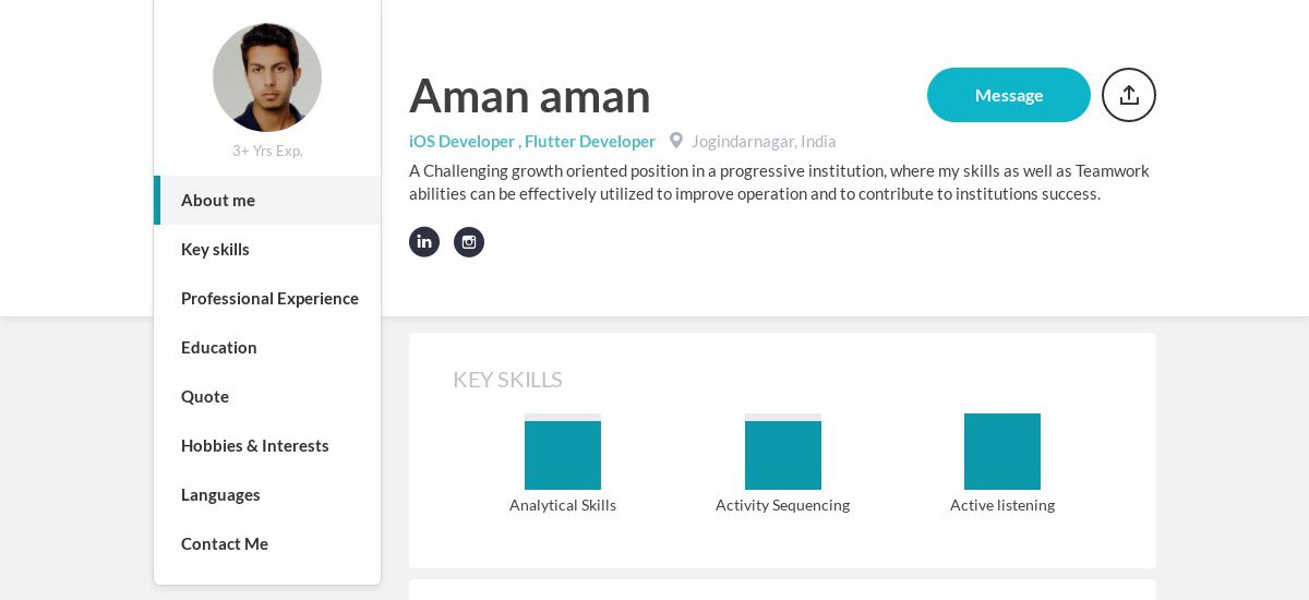 Aman Aman Online Resume | CraftmyCV