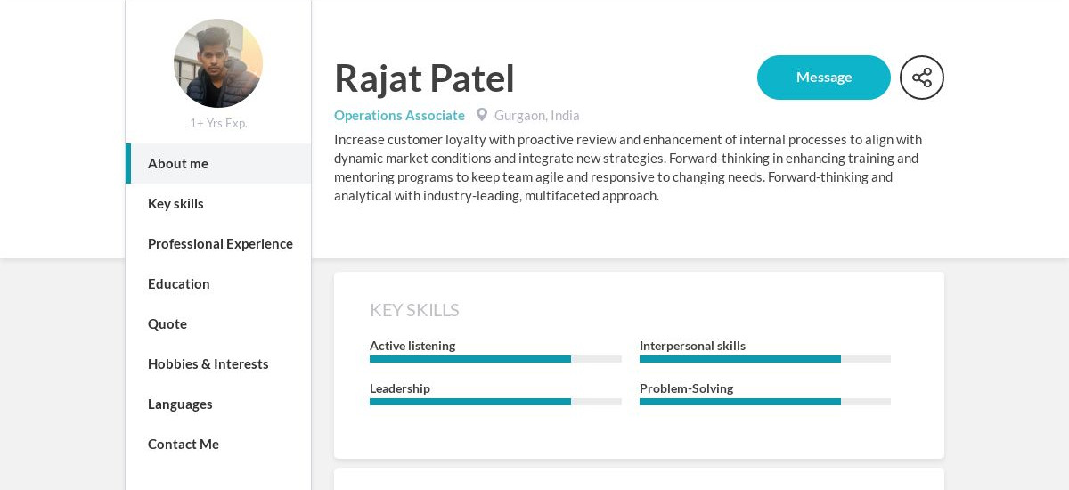 Rajat Patel Online Resume | CraftmyCV