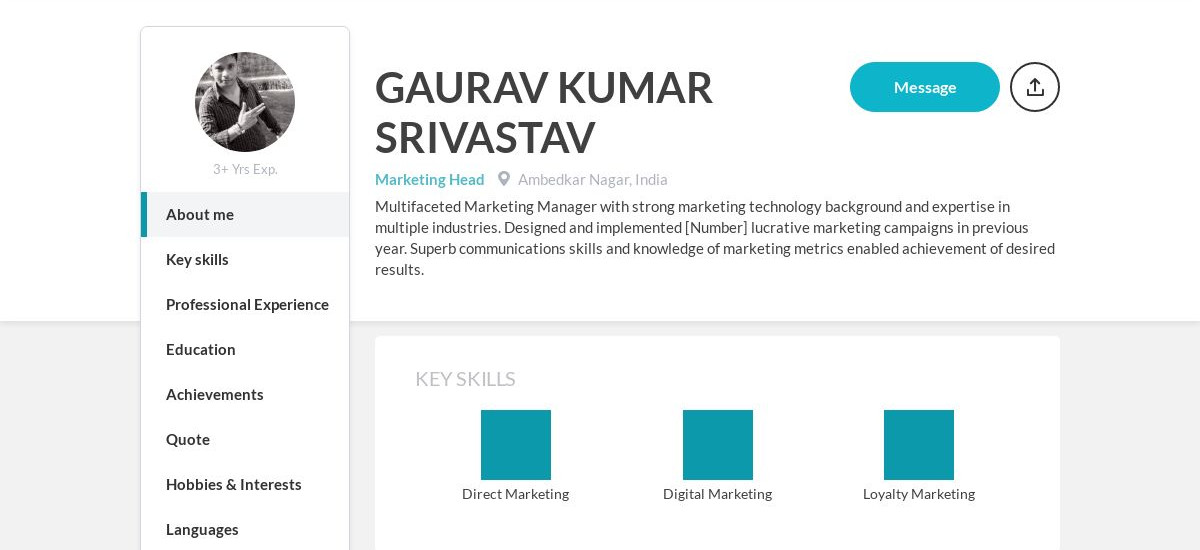 GAURAV KUMAR SRIVASTAV Online Resume | CraftmyCV