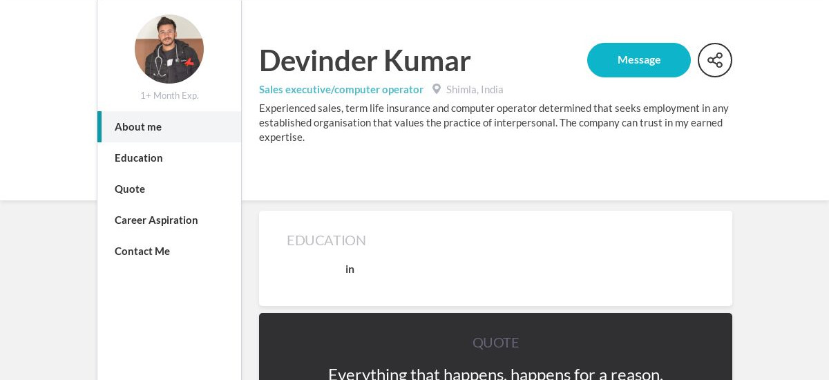 Devinder Kumar Online Resume | CraftmyCV
