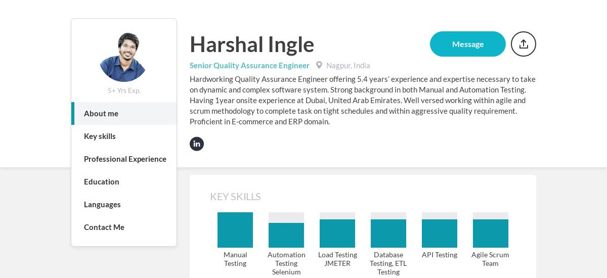 Harshal Ingle Online Resume | CraftmyCV