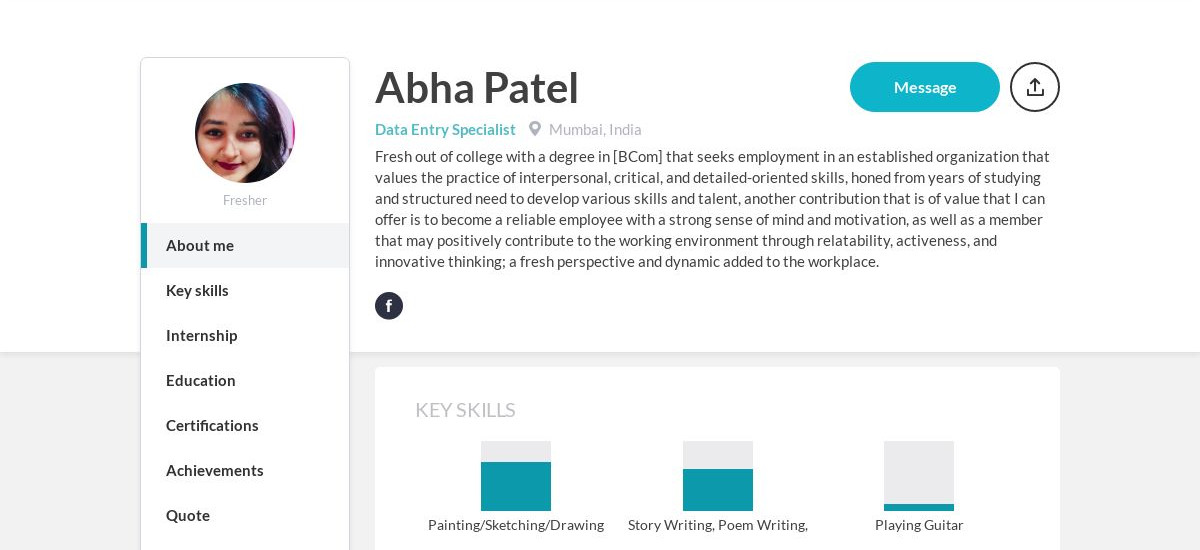 Abha Patel Online Resume | CraftmyCV