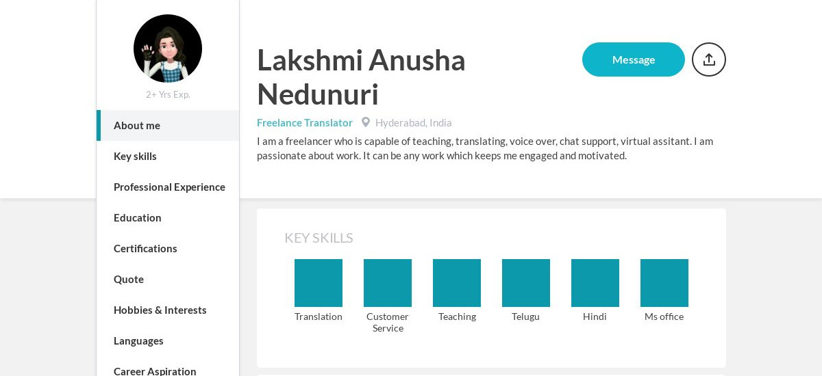 Lakshmi Anusha Nedunuri Online Resume | CraftmyCV