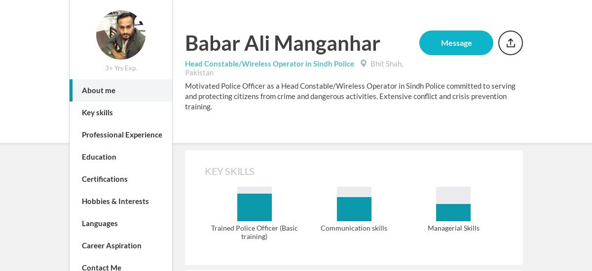 Babar Ali Manganhar Online Resume | CraftmyCV