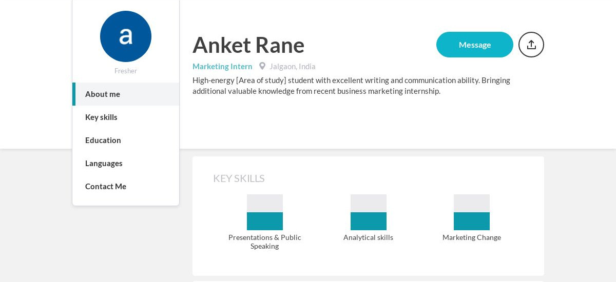 Anket Rane Online Resume | CraftmyCV