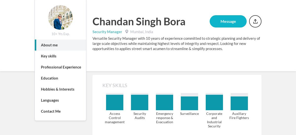 Chandan Singh Bora Online Resume | CraftmyCV