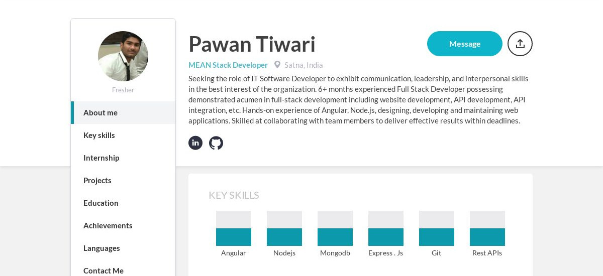 Pawan Tiwari Online Resume | CraftmyCV