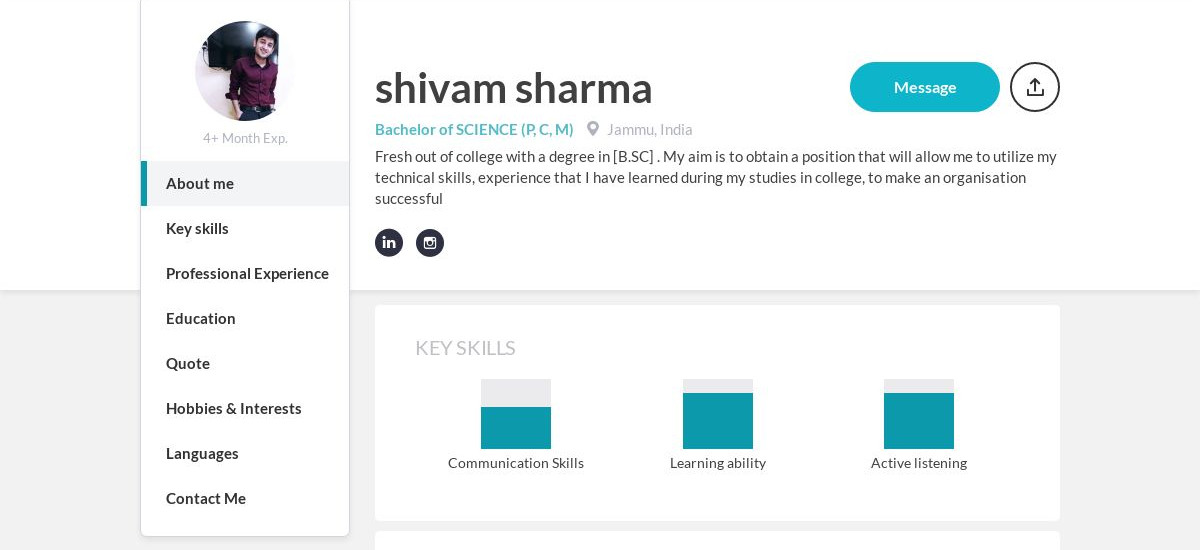 Shivam Sharma Online Resume | CraftmyCV