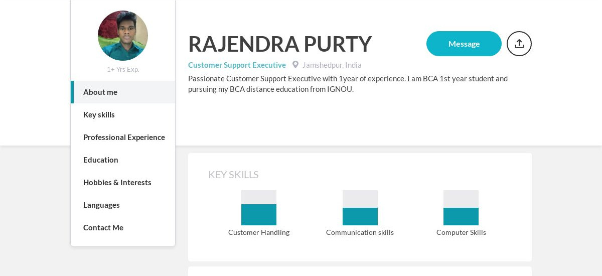RAJENDRA PURTY Online Resume | CraftmyCV