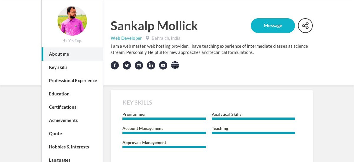 Sankalp Mollick Online Resume | CraftmyCV