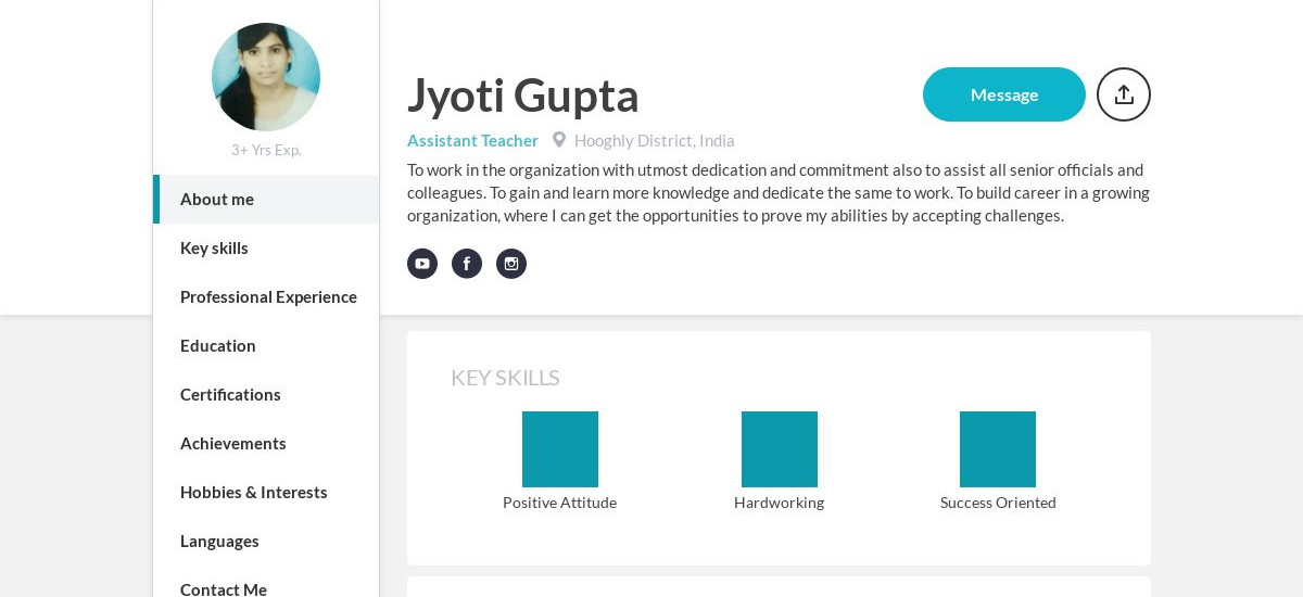 Jyoti Gupta Online Resume | CraftmyCV