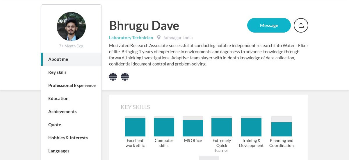 Bhrugu Dave Online Resume | CraftmyCV