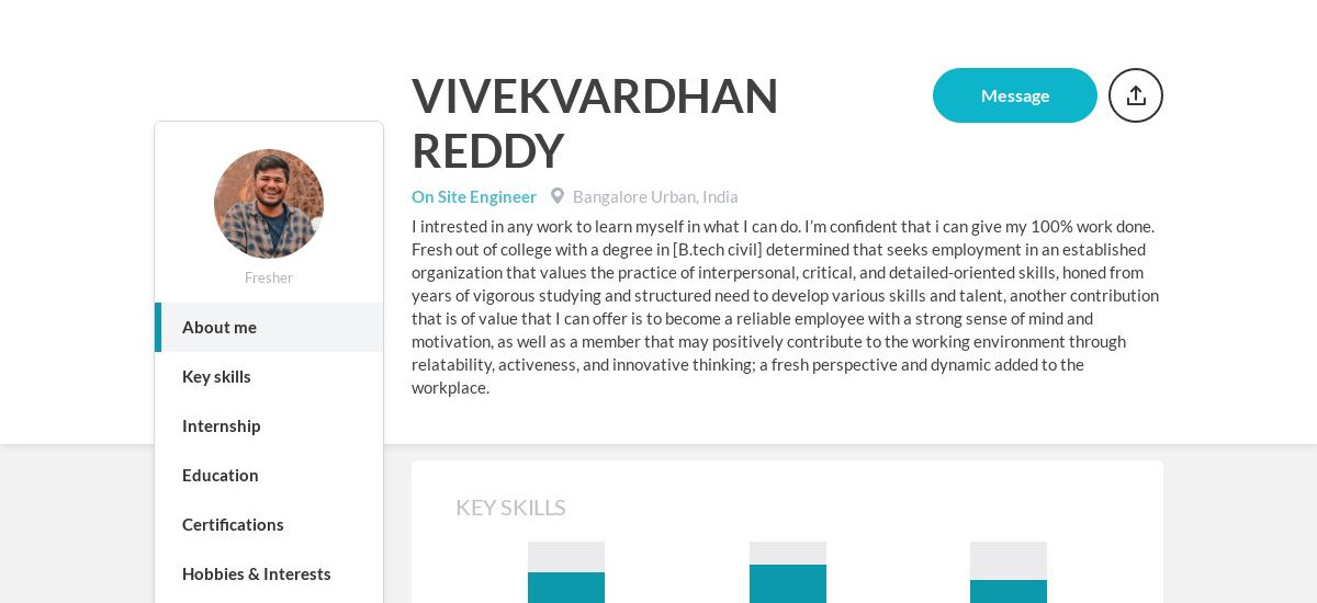 VIVEKVARDHAN REDDY Online Resume | CraftmyCV