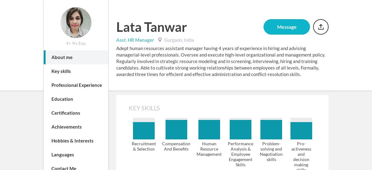 Lata Tanwar Online Resume | CraftmyCV Lata Tanwar Online Resume | CraftmyCV