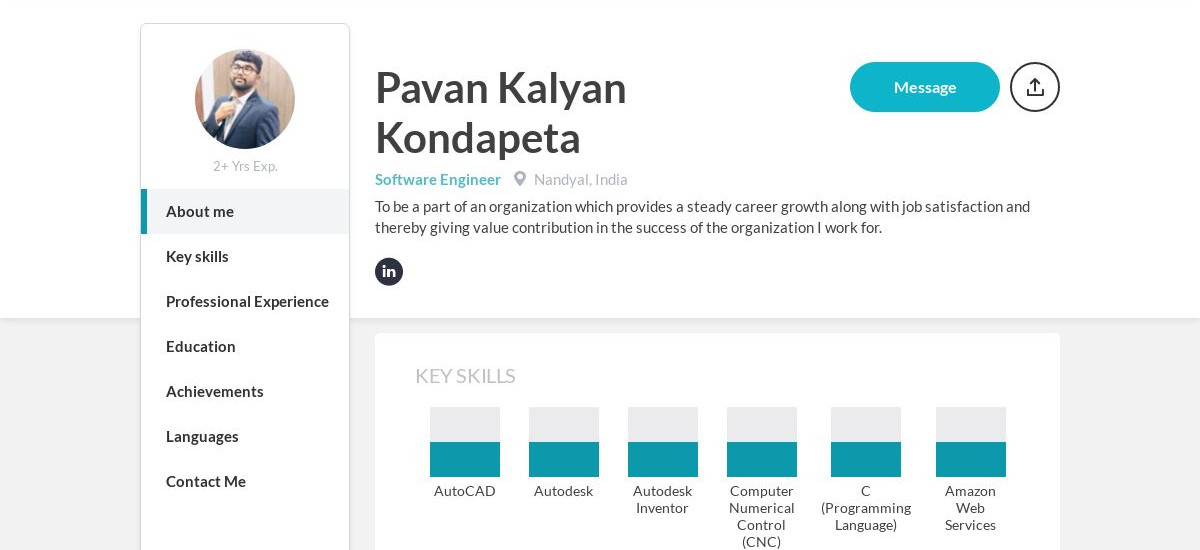 Pavan Kalyan Kondapeta Online Resume | CraftmyCV