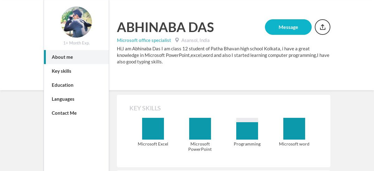 ABHINABA DAS Online Resume | CraftmyCV