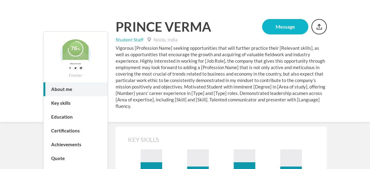 PRINCE VERMA Online Resume | CraftmyCV