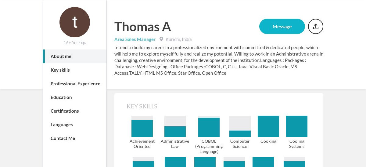 Thomas A Online Resume | CraftmyCV