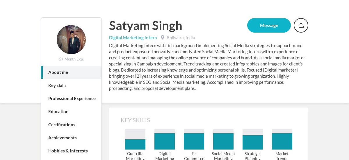 Satyam Singh Online Resume | CraftmyCV