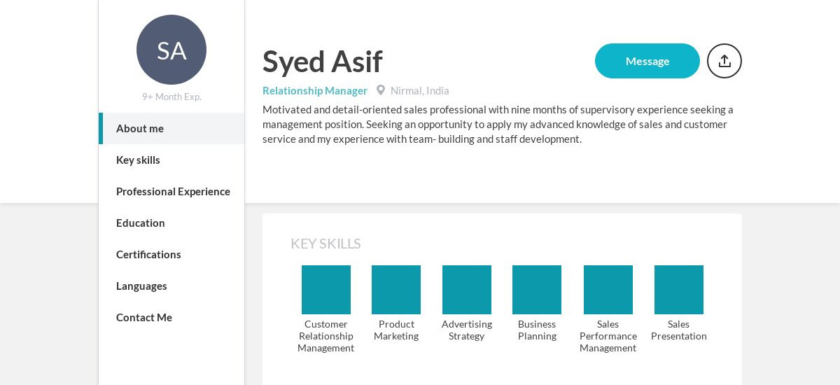 Syed Asif Online Resume | CraftmyCV