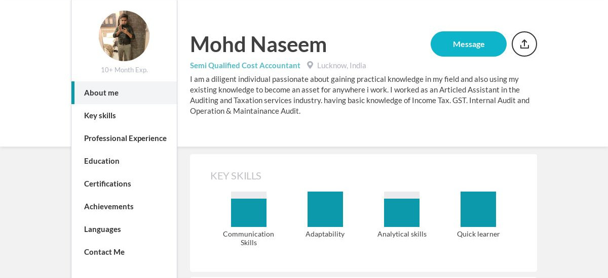 Mohd Naseem Online Resume | CraftmyCV