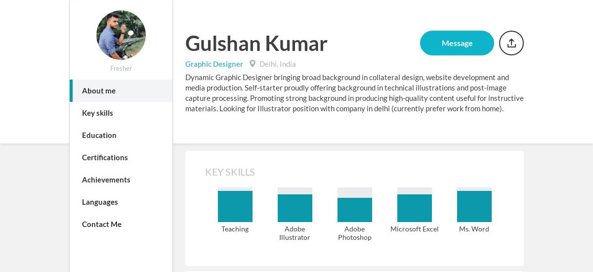 Gulshan Kumar Online Resume | CraftmyCV