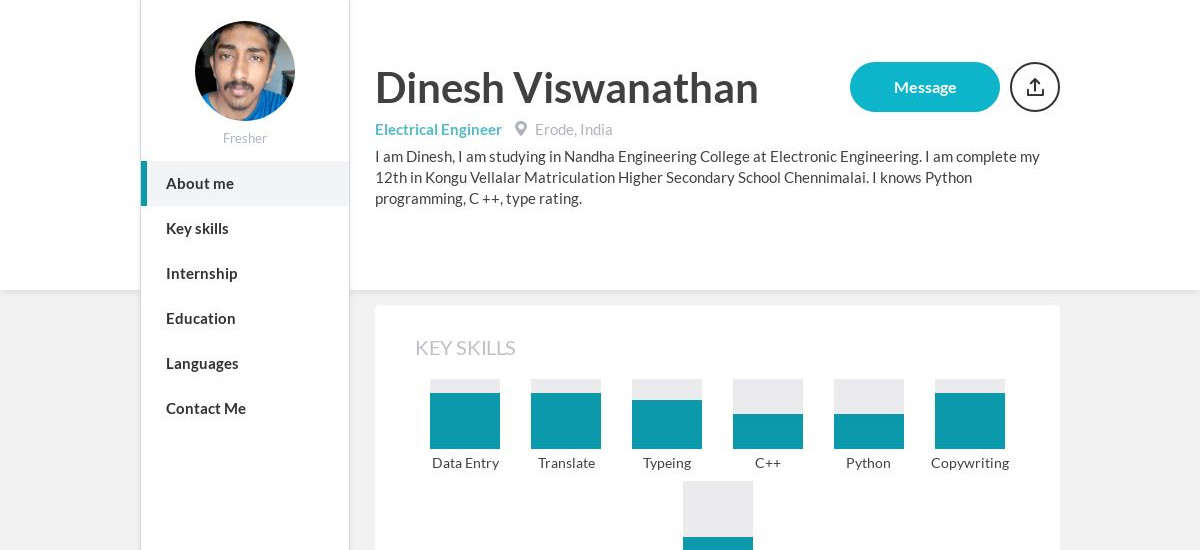 Dinesh Viswanathan Online Resume | CraftmyCV