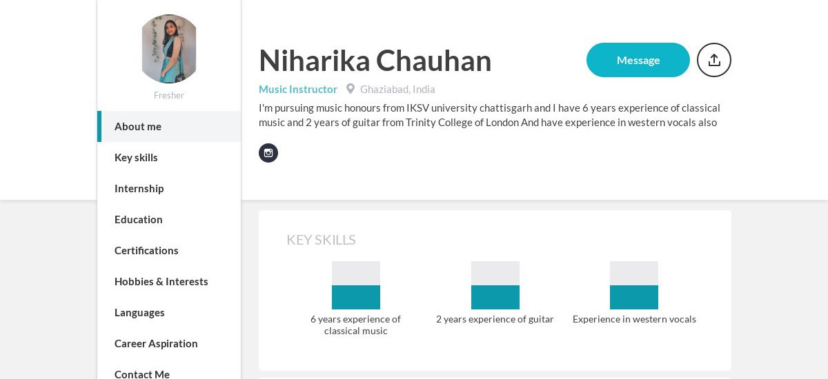 Niharika Chauhan Online Resume | CraftmyCV