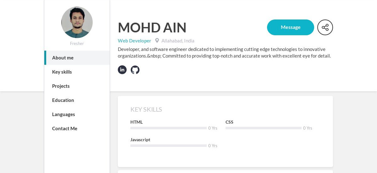 MOHD AIN Online Resume | CraftmyCV