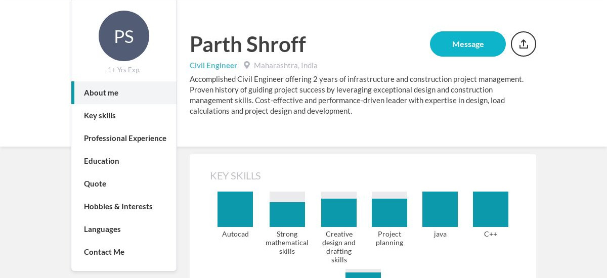 Parth Shroff Online Resume | CraftmyCV