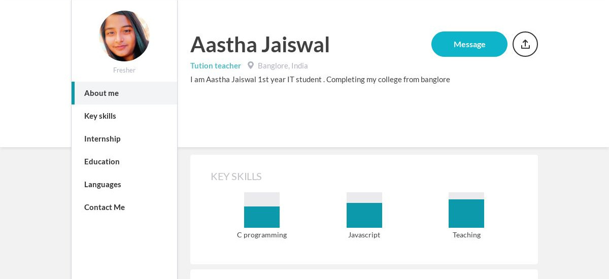 Aastha Jaiswal Online Resume | CraftmyCV
